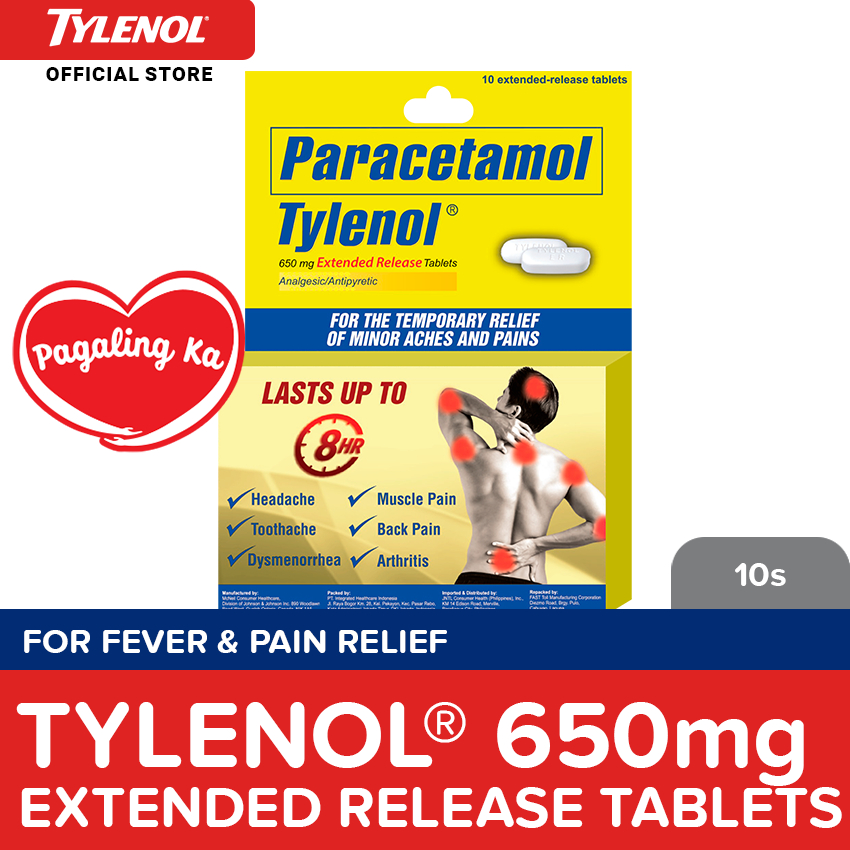 Tylenol Extended Release Tablets 650mg 10s : for fever & pain relief ...