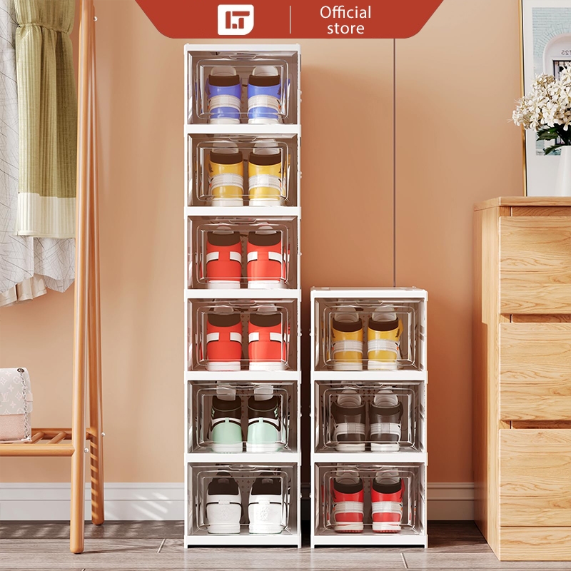 LAITAI Acrylic Shoe box Foldable Shoe Storage Shoe Rack Storage ...