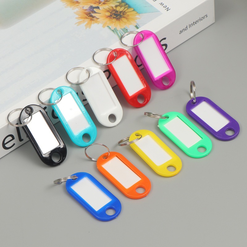 10 pcs Plastic PP Keychain Tag Luggage Label Number Classification Tag ...