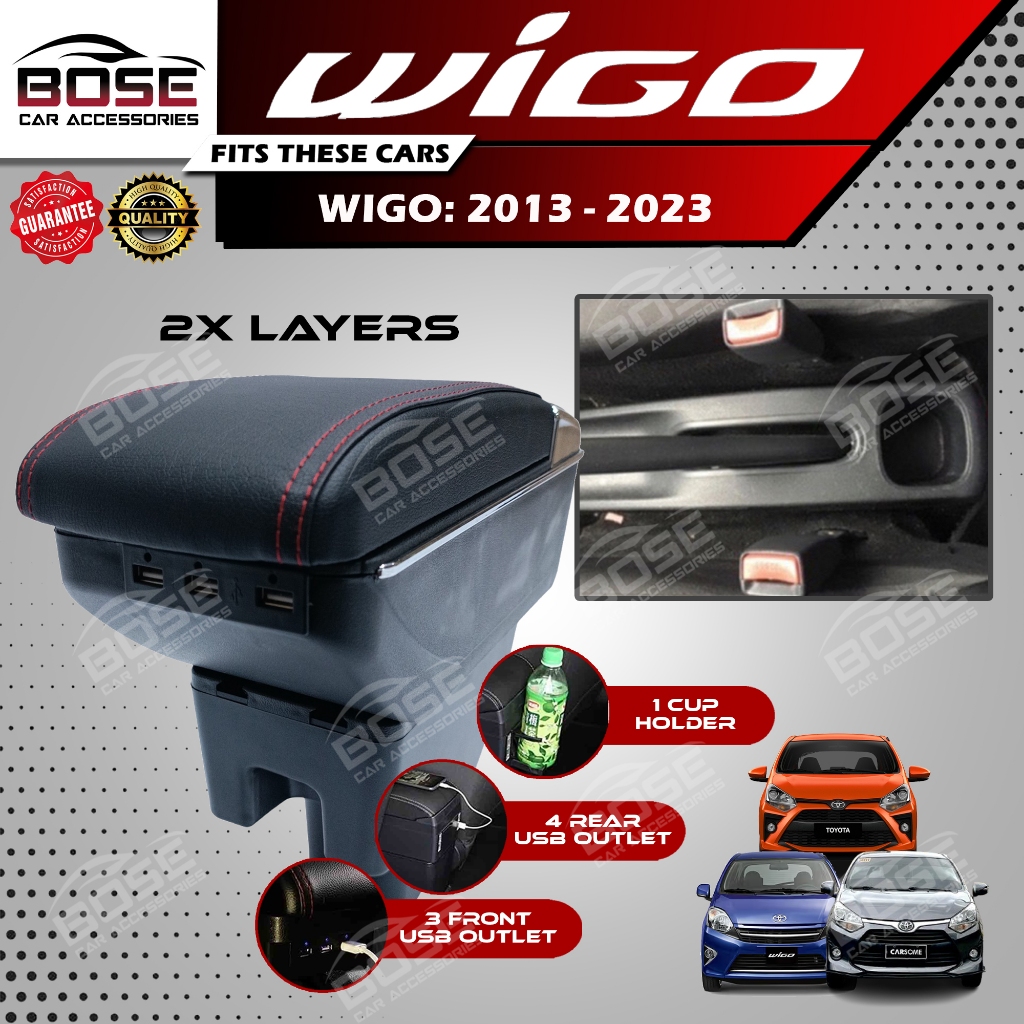Toyota Wigo 2013 - 2023 / 2024 2025 Premium Armrest Console Box ...