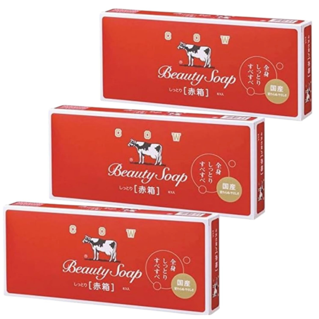 Cow Brand Milk Soap Red Box Soap 90g x 6pcs + extra 3box set (18pcs ...