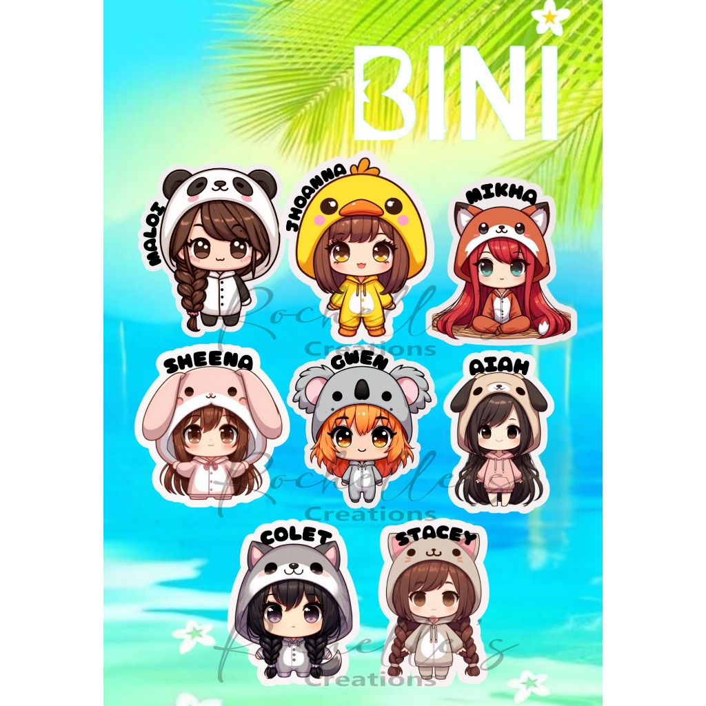 BINI Inspired Chibi Stickers (ONESIE) 8pcs. per pack | Shopee Philippines