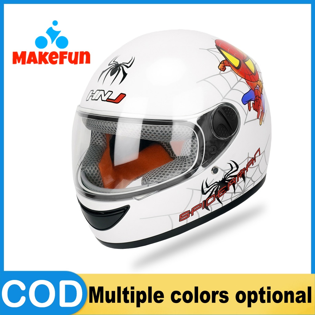 HNJ Cartoon Character Motorcycle Helmet for Kids Full Face | Shopee ...
