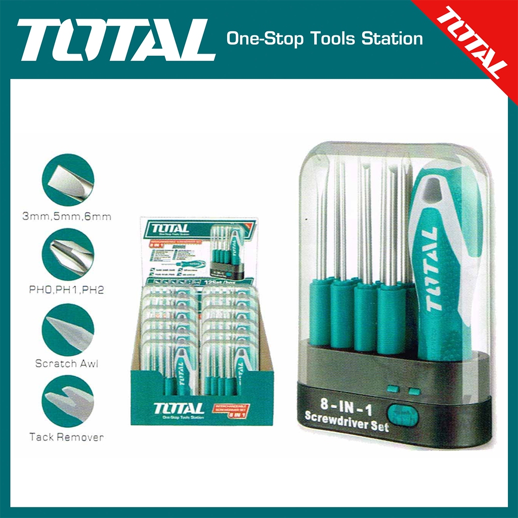 TOTAL (THT250906) Interchangeable screwdriver set Manual screwdriver ...