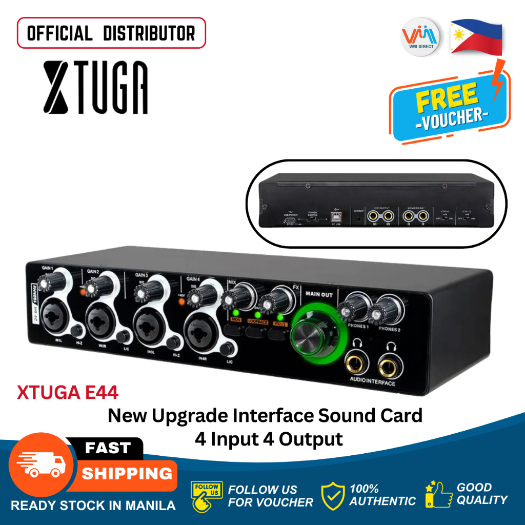 Xtuga E44 New Upgrade 2023 24Bit 192KHz 4 Input 4 Output USB Portable ...