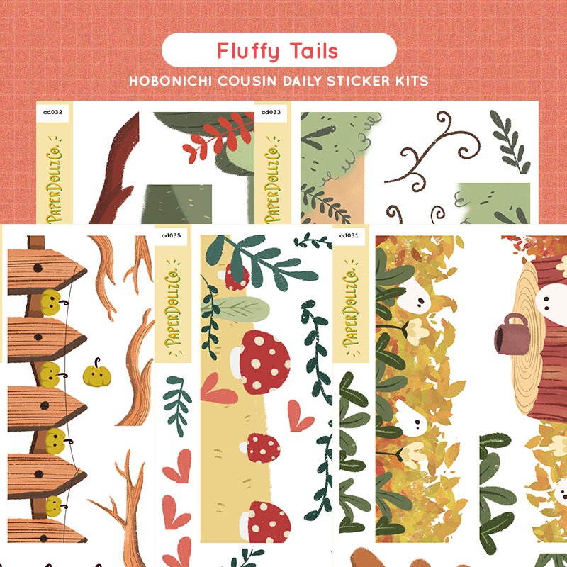 FLUFFY TAILS PAPERDOLLZCO HOBONICHI COUSIN DAILY STICKER KIT | Shopee ...