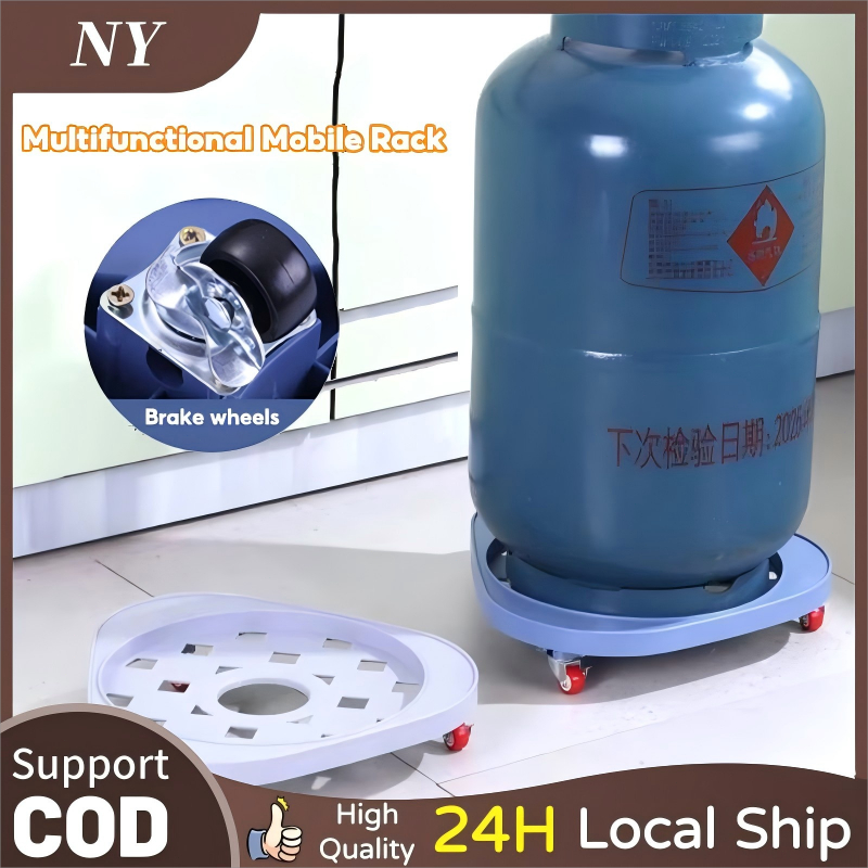 110KG Gas Tank Holder Stand Pulley Loader Trolley Moveable Rolling Tray ...