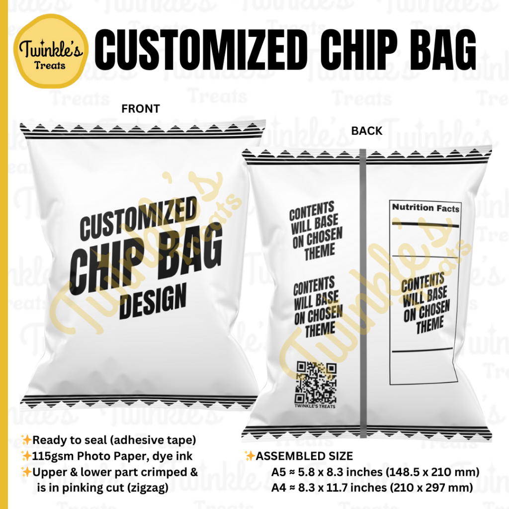 Customized Chip Bag Party Gift Wrapper Occasion Birthday Christening ...