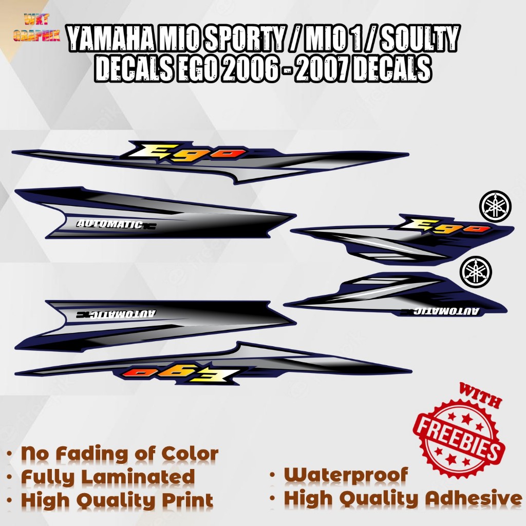 YAMAHA MIO SPORTY / MIO 1 / SOULTY DECALS EGO 2006-2007 DECALS ...