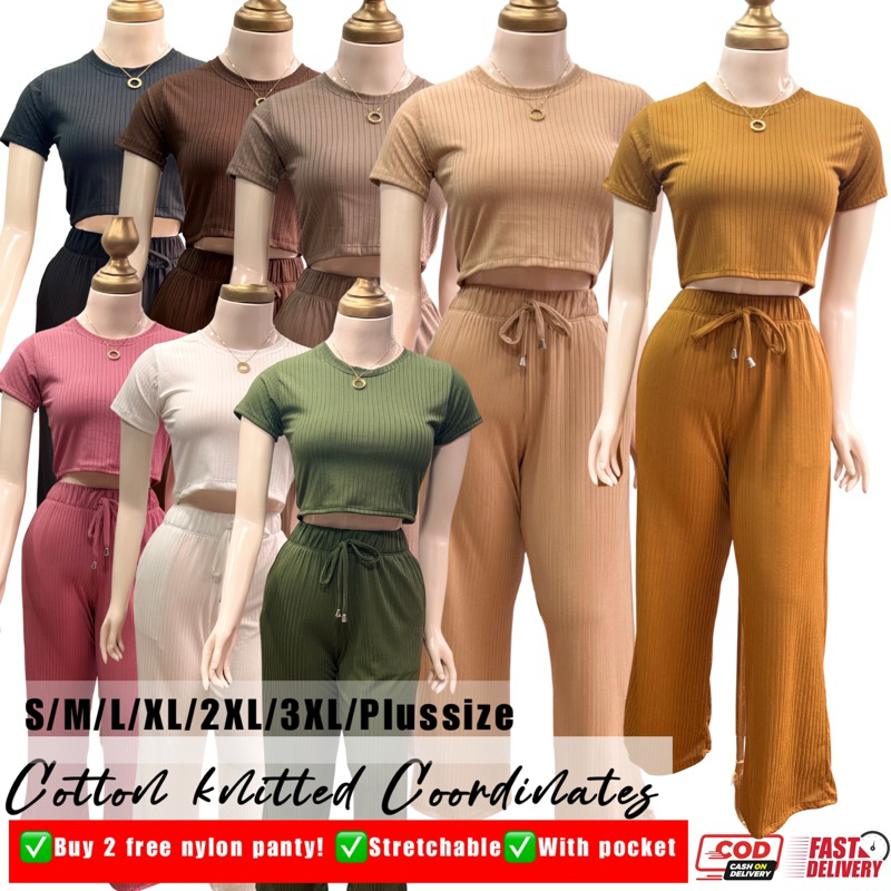 Terno coordinates for woman croptop squarepants boho wideleg trouser ...
