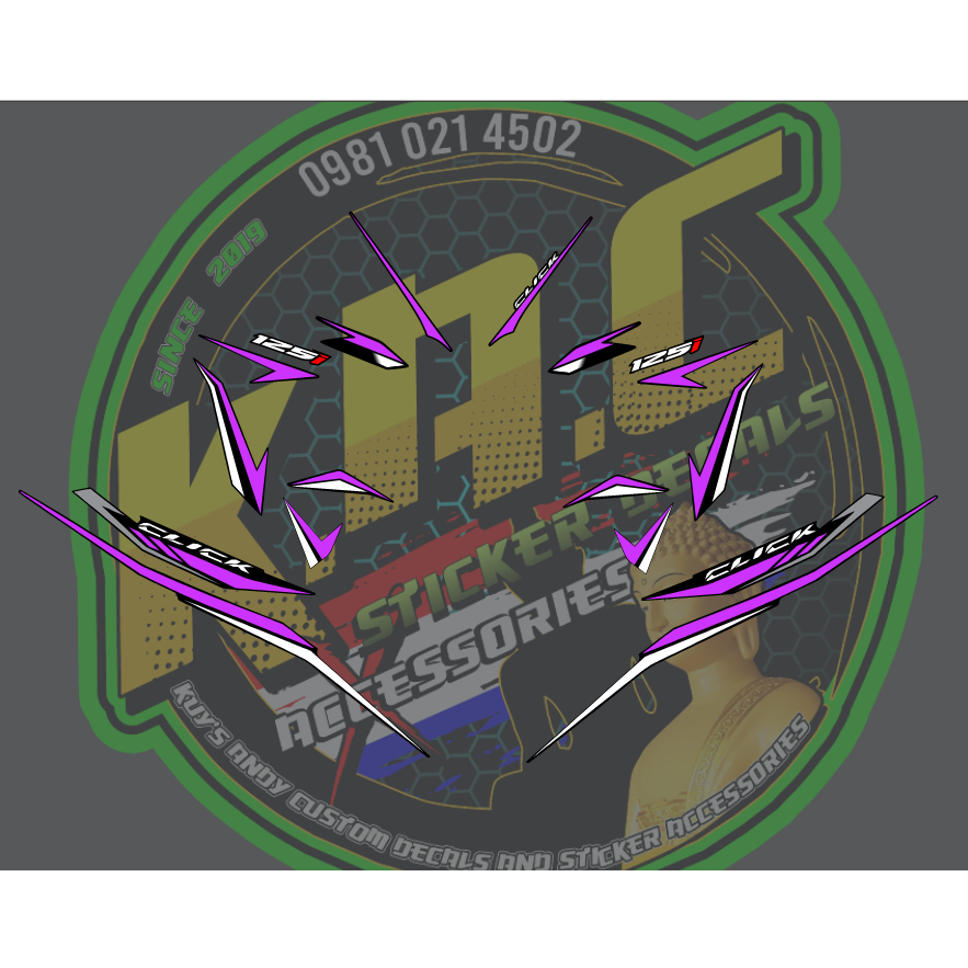 Honda Click 125i V3 Striping Decals Sticker High Quality materials ...