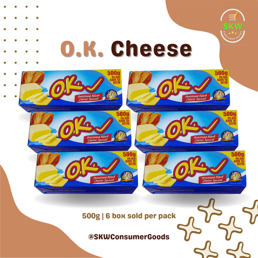 OK O.K. Cheese Processed Filled Cheese Spread (6x500g) | Shopee Philippines