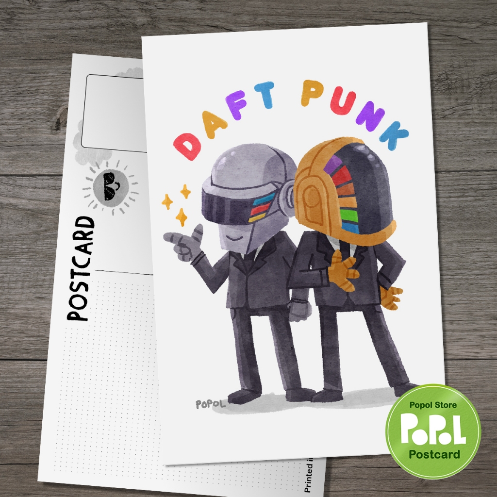 Popol - Daft Punk Postcard Cute Illustration Art print Mail Wall Decor ...