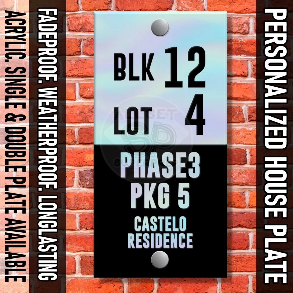 PERSONALIZED HOUSE ADDRESS PLATE Design 6 | Home Number Sign Block Lot ...