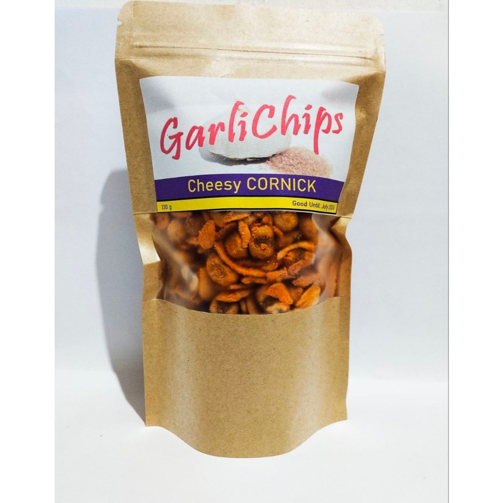 GarliChips Cheesy Cornick in medium size pouch of 130 g low carb diet ...