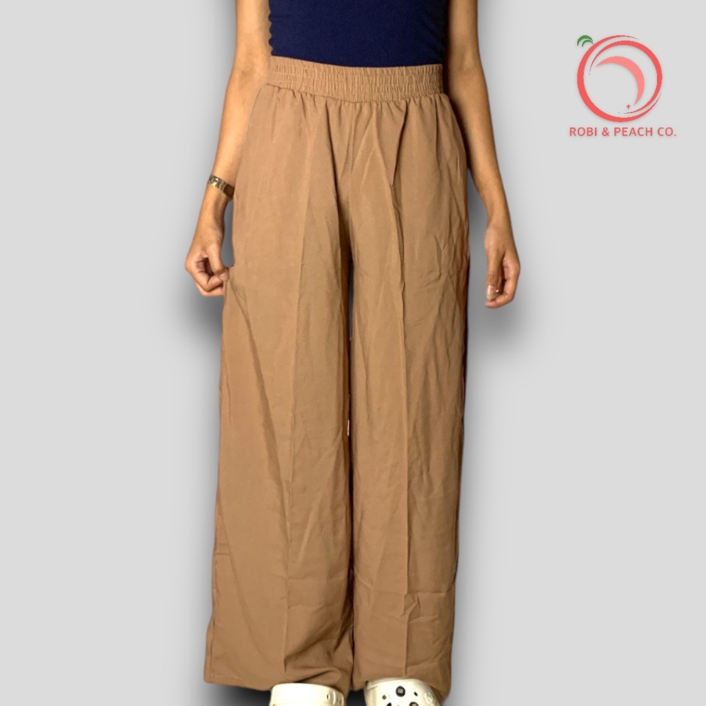 High Waist Challis Wide Leg Pants for Women (with Side Pockets) Robi ...