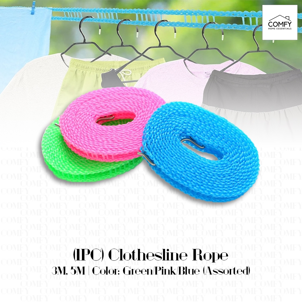 3M/5M Portable Anti-Skid Windproof Clothesline Fence-Type Nylon Clothes ...