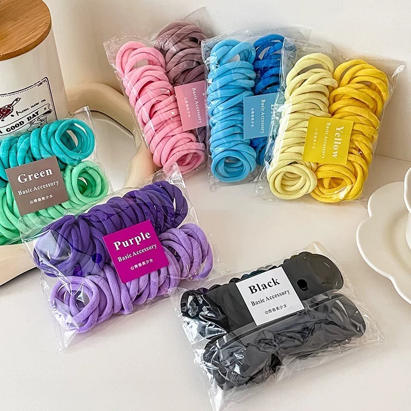 50pcs Soft Plush Hair Ties Seamless High Elasticity Towel Fabric ...