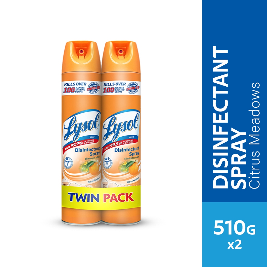 Lysol Disinfectant Spray Citrus Meadows 510GM Twin Pack | Shopee ...