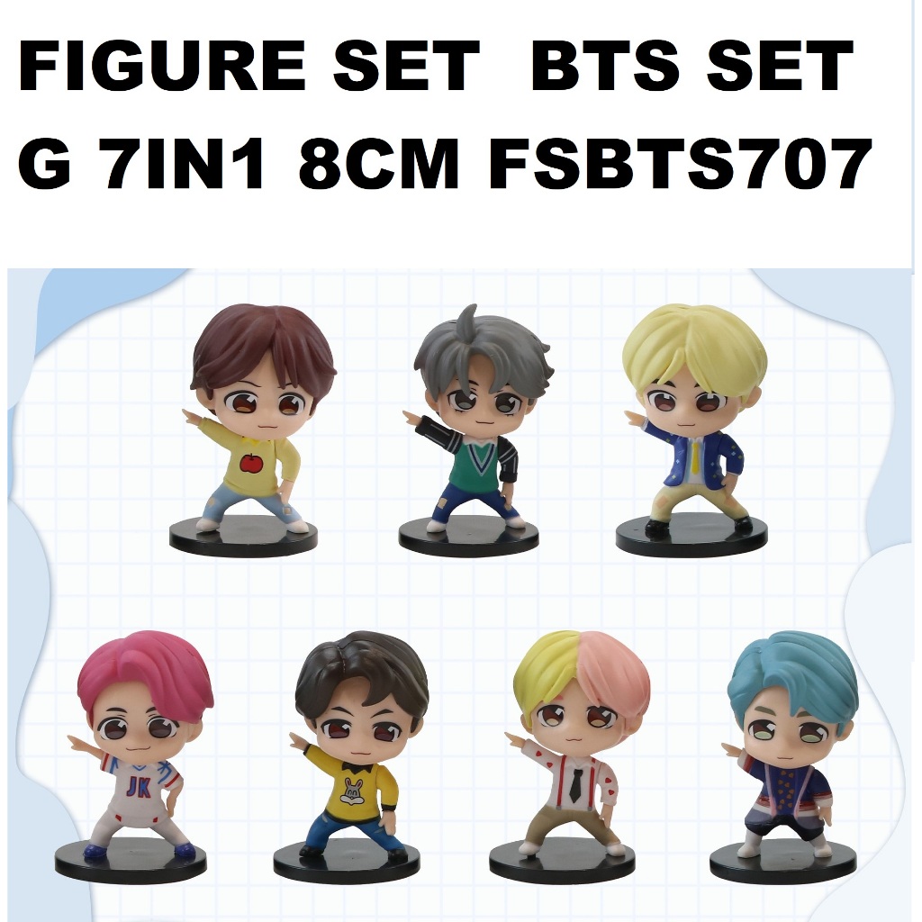 FIGURE SET BTS SET G 7IN1 FSBTS707 (8 CM) | Shopee Philippines