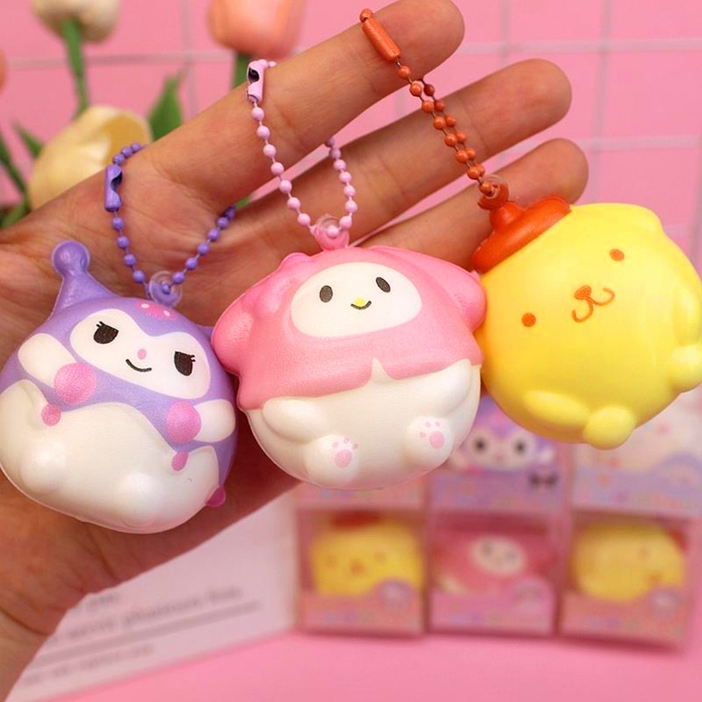 ASKA CUTE SQUISHY KEYCAHIN SANRIO PINCH TOY DECOMPRESSION KEYCHAIN ...