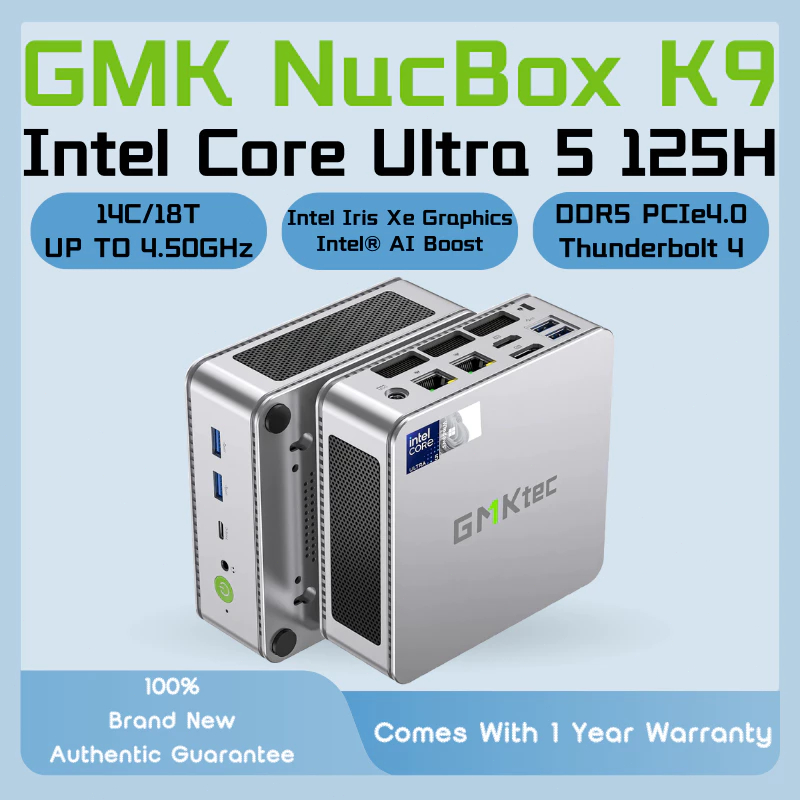 GMK NucBox K9 MINI PC Intel Core Ultra 5 125H DDR5 PCIe4.0 Thunderbolt4 ...
