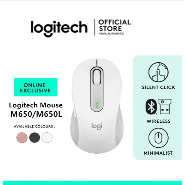 Logitech M650 M650L Wireless Bluetooth Silent Mouse Office Laptop ...