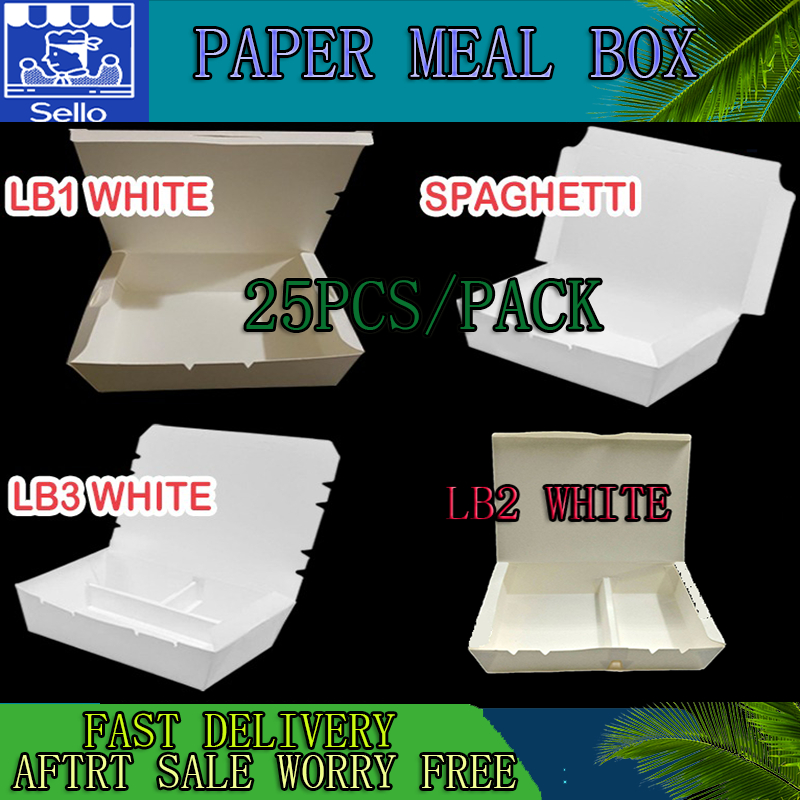 Box With Divider Paper Meal Box Meal Box Dimsum Spaghetti Rice Box ...