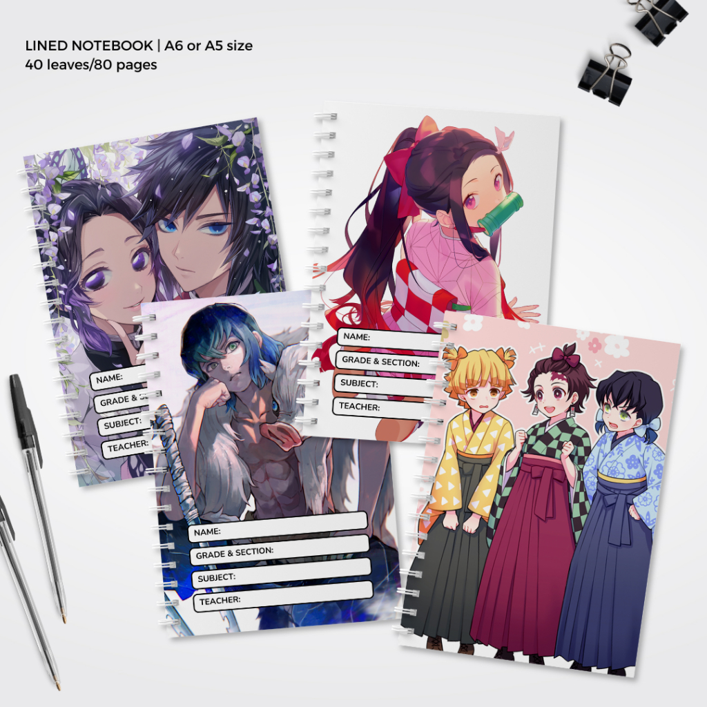 LAZKTEES Anime Notebook Demon Slayer: Kimetsu no Yaiba Shinobu Giyuu ...