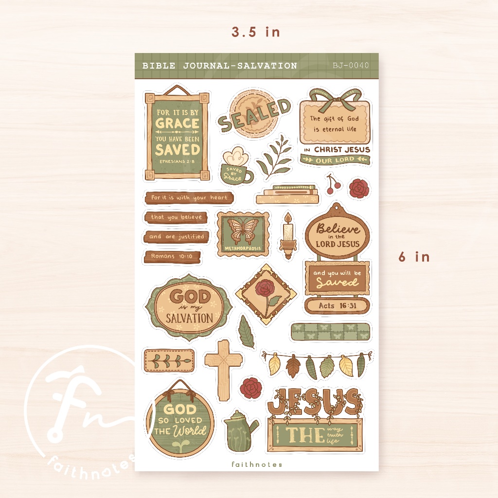 Bible Journal Sticker Sheet - SALVATION | Journal Sticker | Planner ...