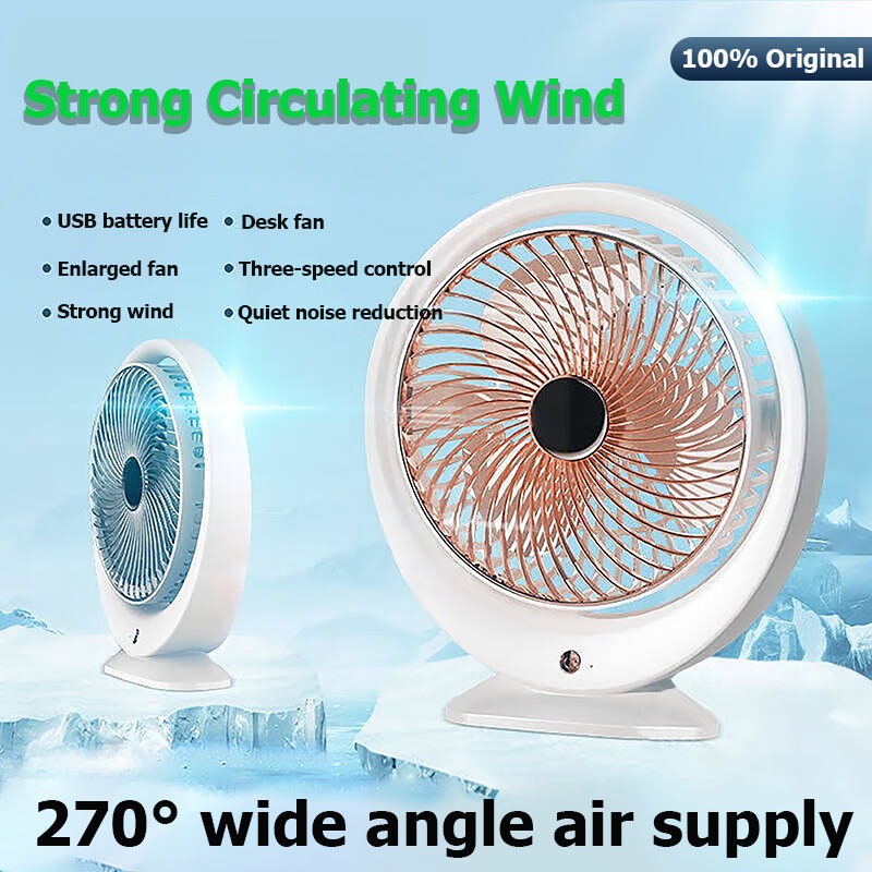Mini Desk Fan Portable Electric Fan USB Rechargeable Desktop Fan Quiet ...