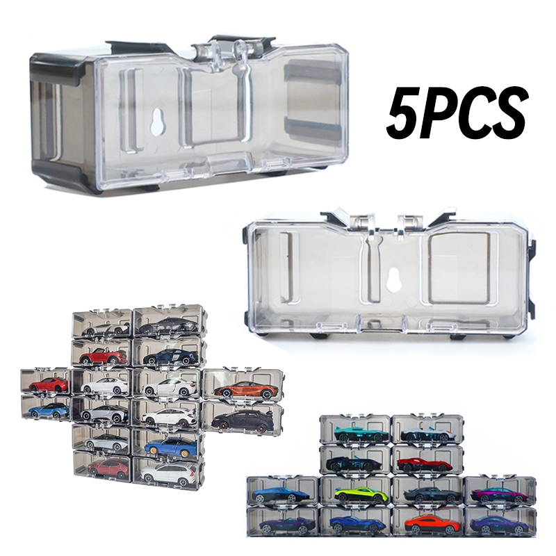 5pcs Hot Wheels Clear Storage Box Children's Toy With Fasteners Display ...