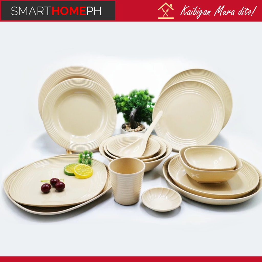 Eco Coffee Color Melamine Dinnerware Plates, Bowls, Cups, Spoon ...