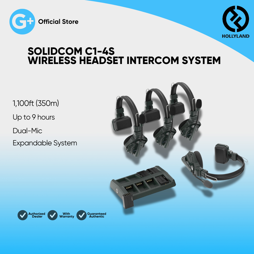 Hollyland Solidcom C1-4S Full-Duplex Wireless Intercom System with 4 ...