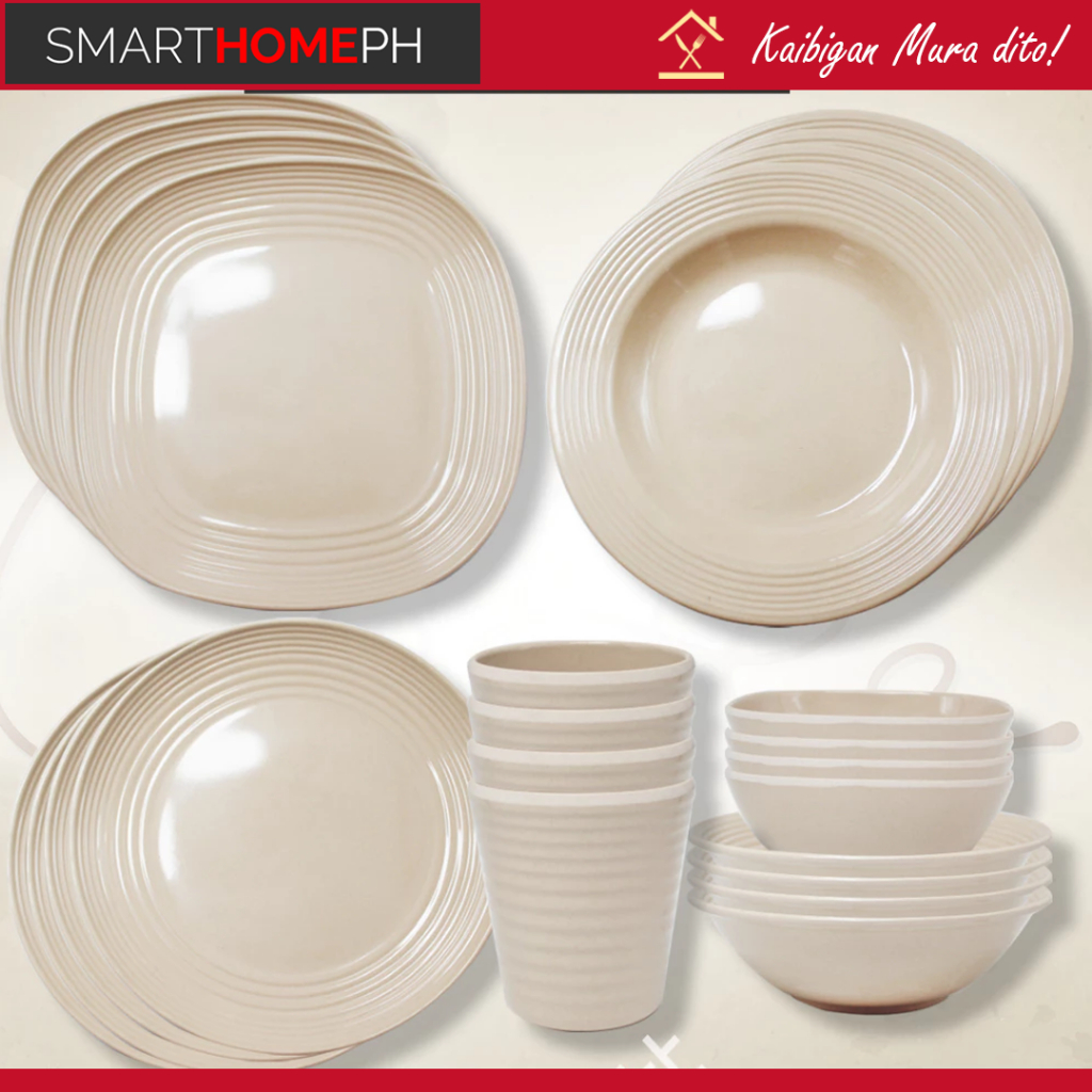 4pcs set Eco Coffee Melamine ware Dinnerware Plates, Bowls, Spoon ...