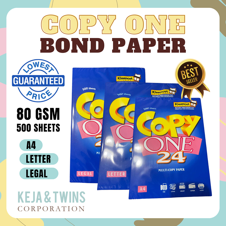 COPY ONE BOND PAPER | 80 GSM | 500 SHEETS | Shopee Philippines