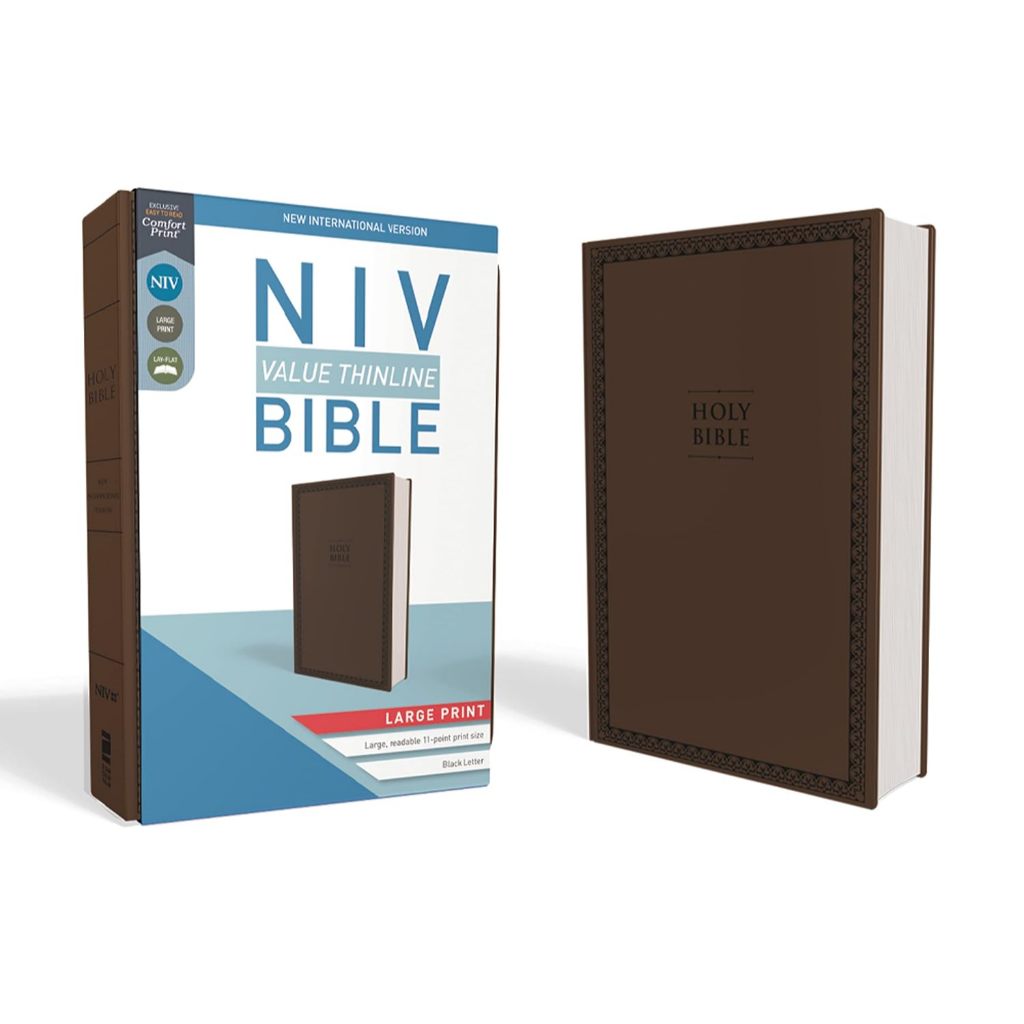 NIV, Value Thinline Bible, Large Print, Leathersoft, Brown, Comfort ...