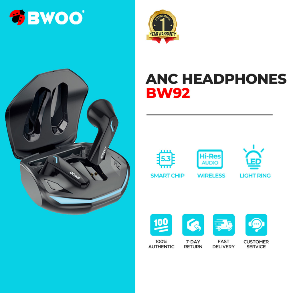 BWOO BW92 True Wireless Stereo Earbuds with ENC Technology - In-Ear Design, Bluetooth V5.3 ...