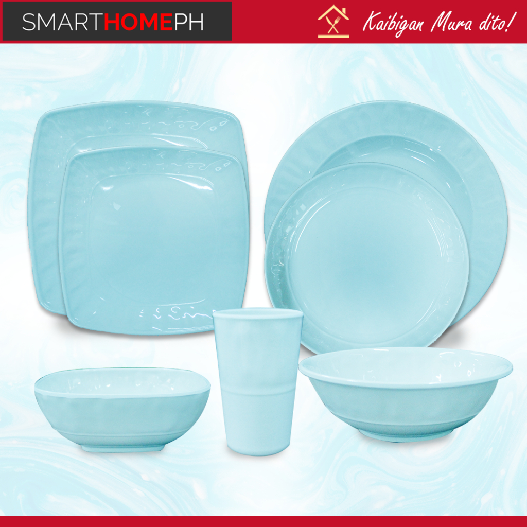 Aqua Blue Plain Melamine Plates, Bowl, Cup Dinnerware Affordable (Plato ...
