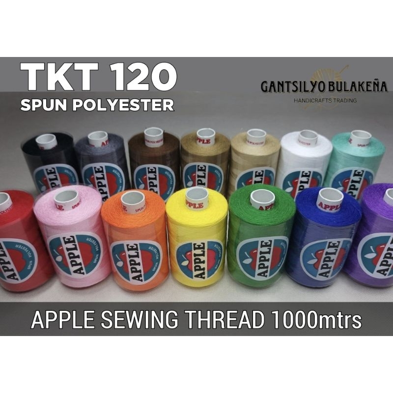 APPLE SEWING THREAD Tkt120 1000meters (MEDIUM) per PIECE | Shopee ...