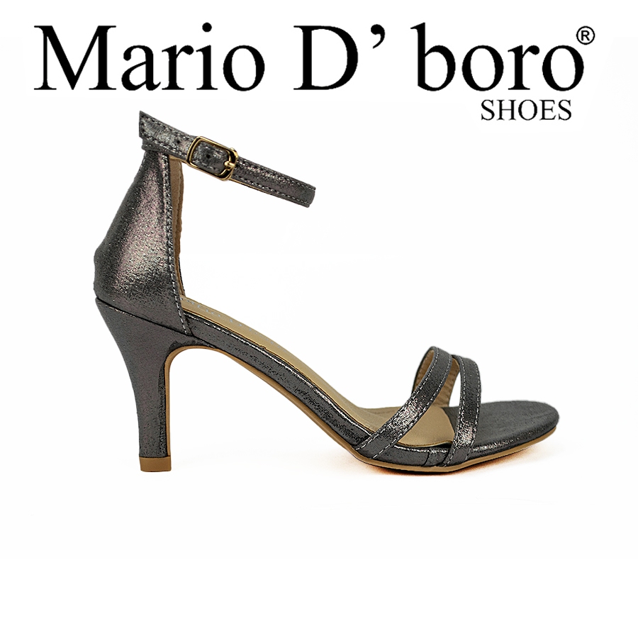 Mario D' Boro Women Heeled Sandals Lv 22768 Pewter/Silver C15 | Shopee ...