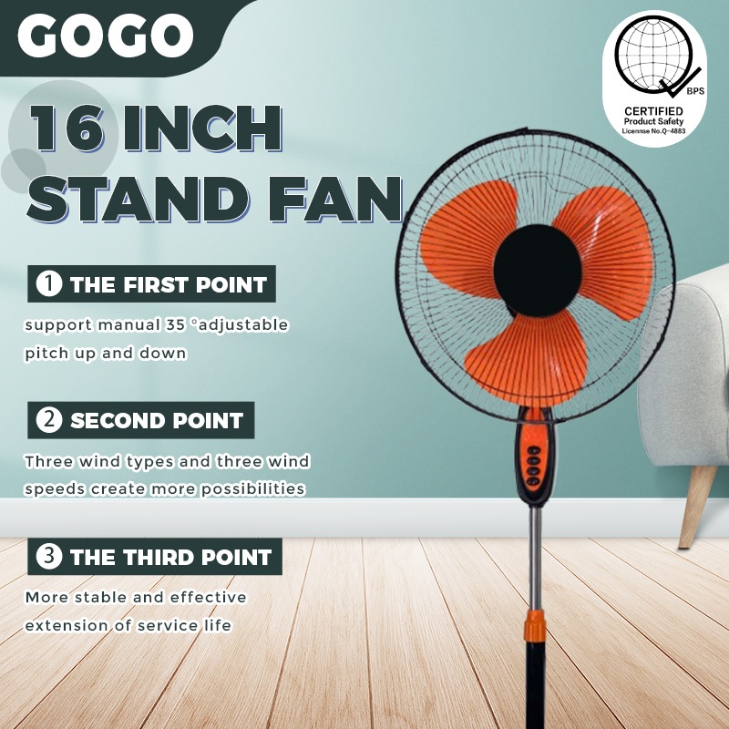 Electric Fan Stand Fan Rotating Strong Wind Energy Saving Silent Stable ...