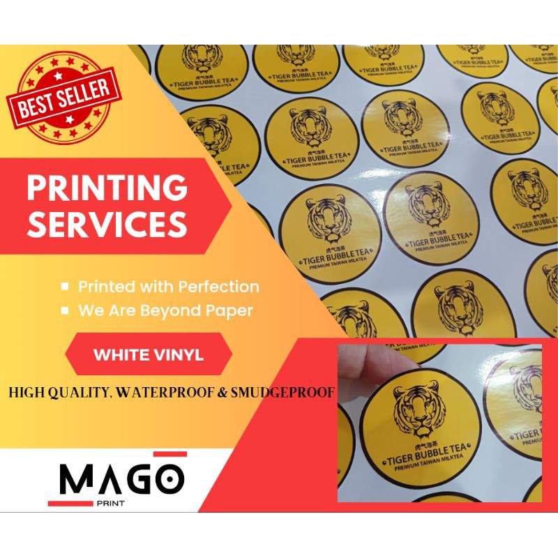 Piso Print 1000pcs 2x2"(BigDiscount) Personalized Sticker Label (White ...