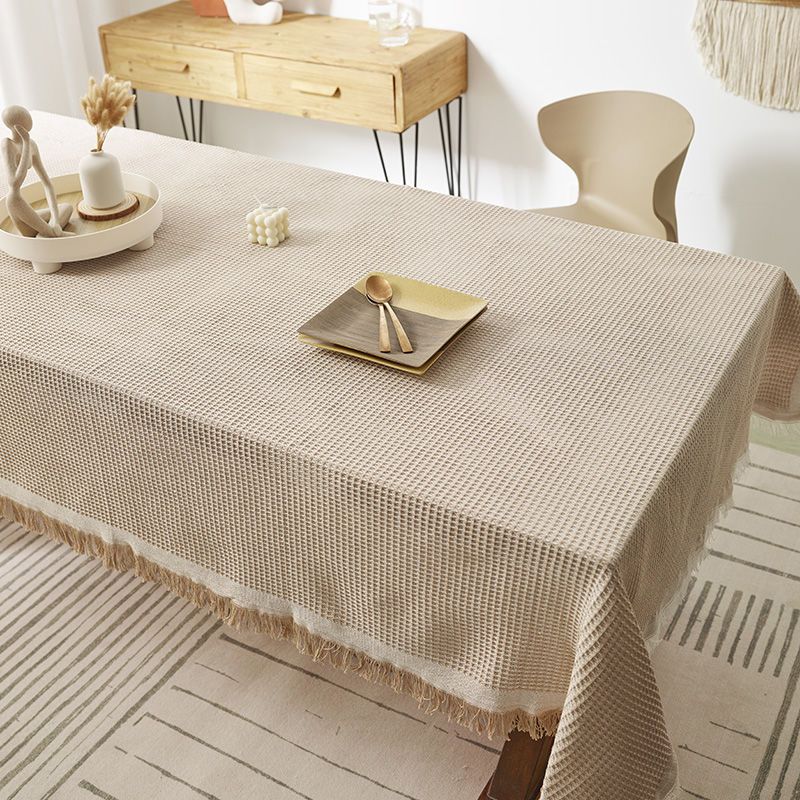 Cafe Waffle Tablecloth Fringe French Furniture Cover Garden Table Cloth ...