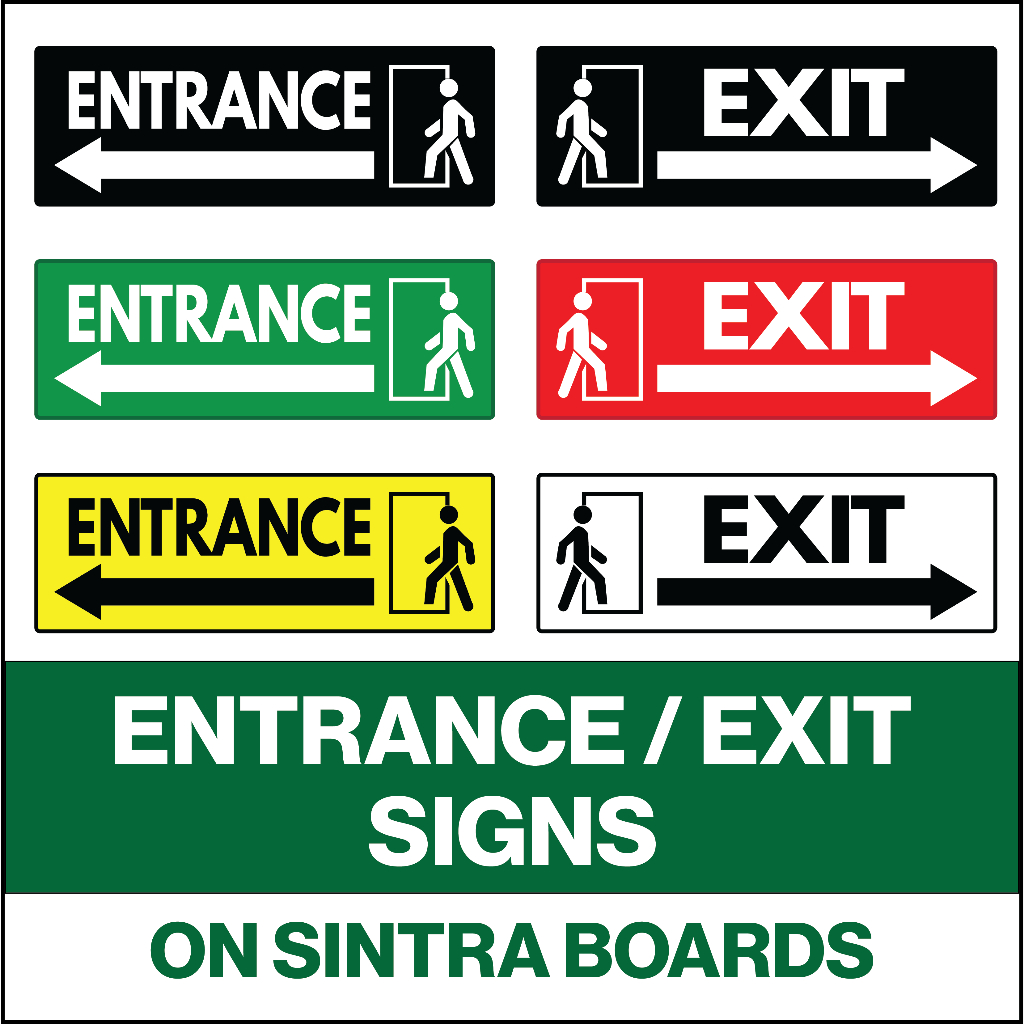 Entrance and Exit Signs With Arrows Safety Signages for Household ...