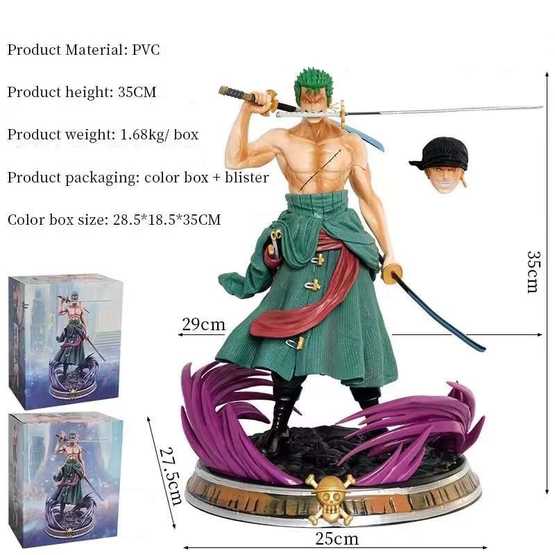 One Piece Zoro Roronoa Zoro Fantasy GK Zoro 35cm Collectible Figure ...