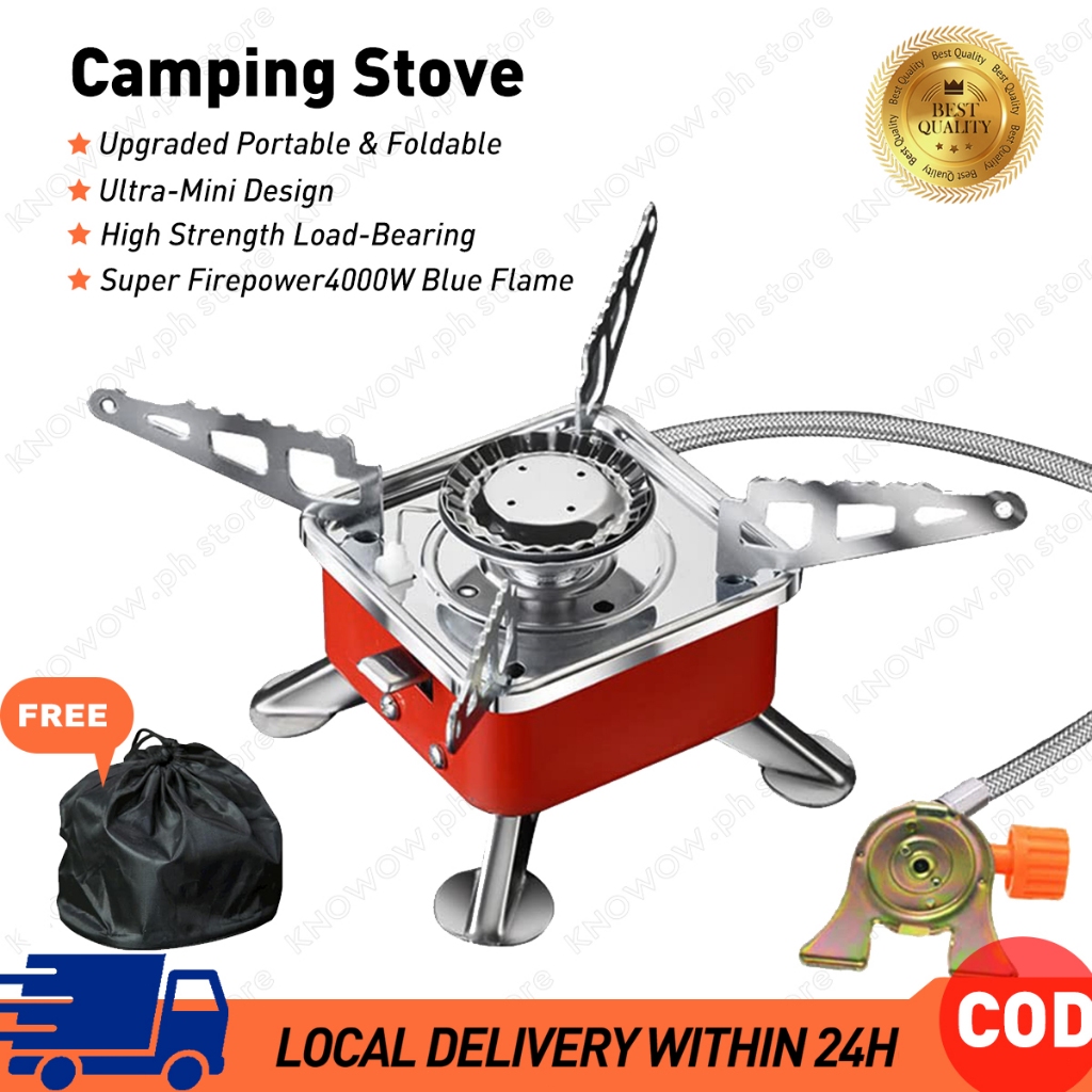 Camping Stove Portable Butane Gas Stove Mini Foldable Card/Threaded ...