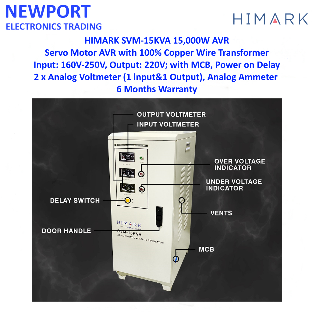 Himark SVM-15KVA 15,000W Servo Motor AVR with 100% Copper Wire ...