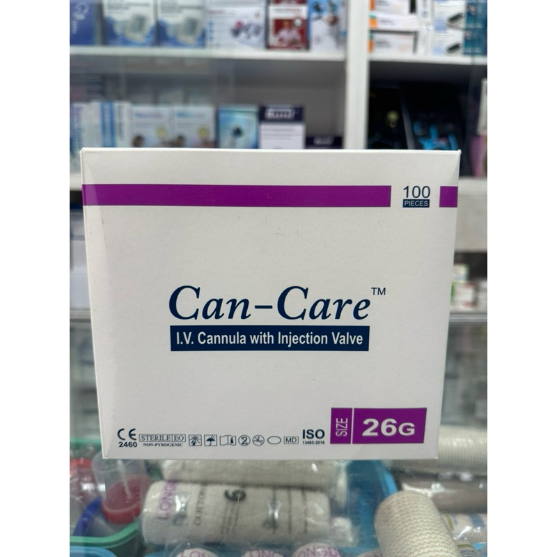 IV CANNULA WITH INJECTION VALVE - SIZE 26G - 100PCS PER BOX - CANCARE ...
