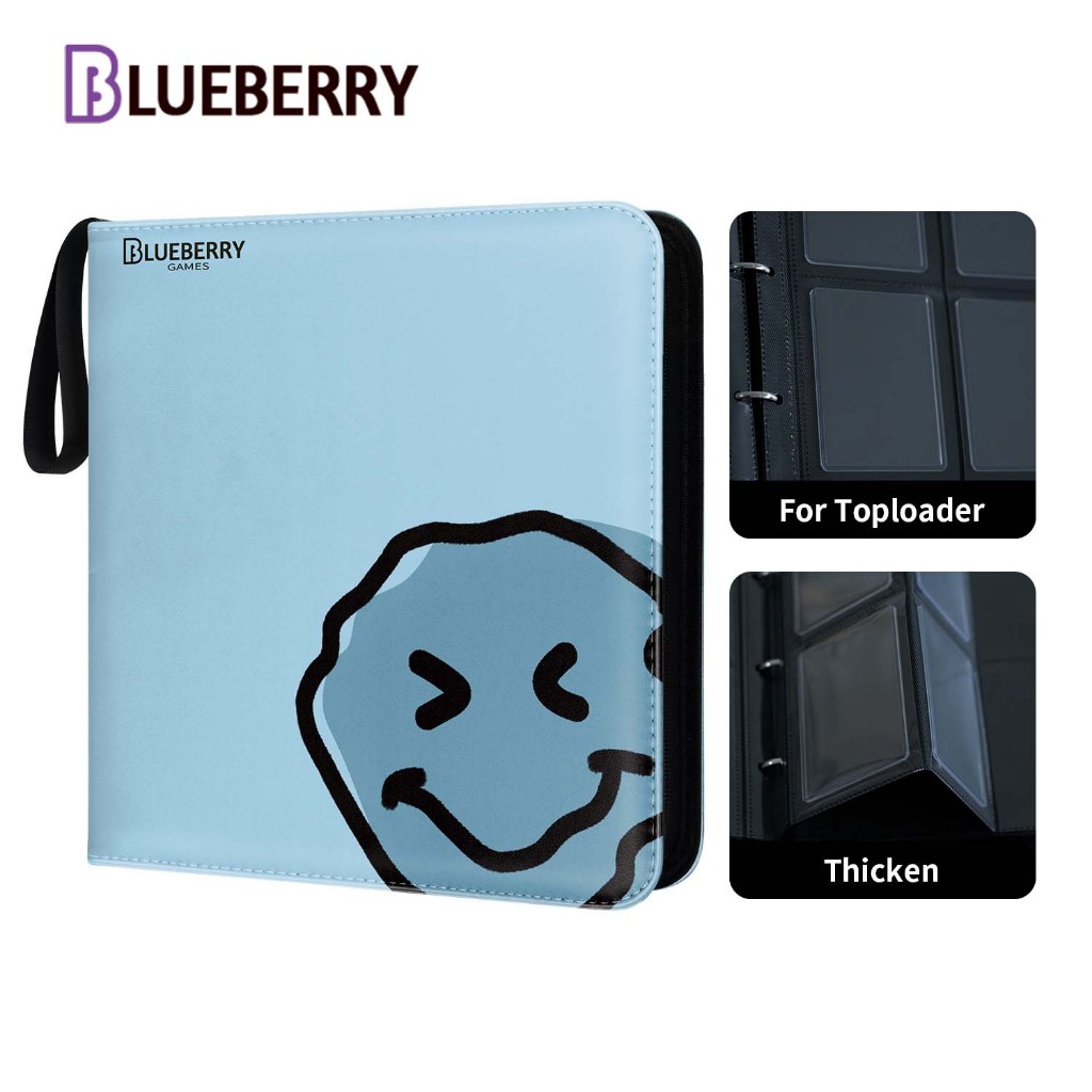 Blueberry Toploader Binder Album Lagoon Blue Zipper Binder 240Pocket ...
